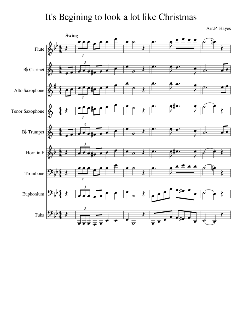 Its Beginning to look A Lot like Christmas Sheet Music for Trombone ...