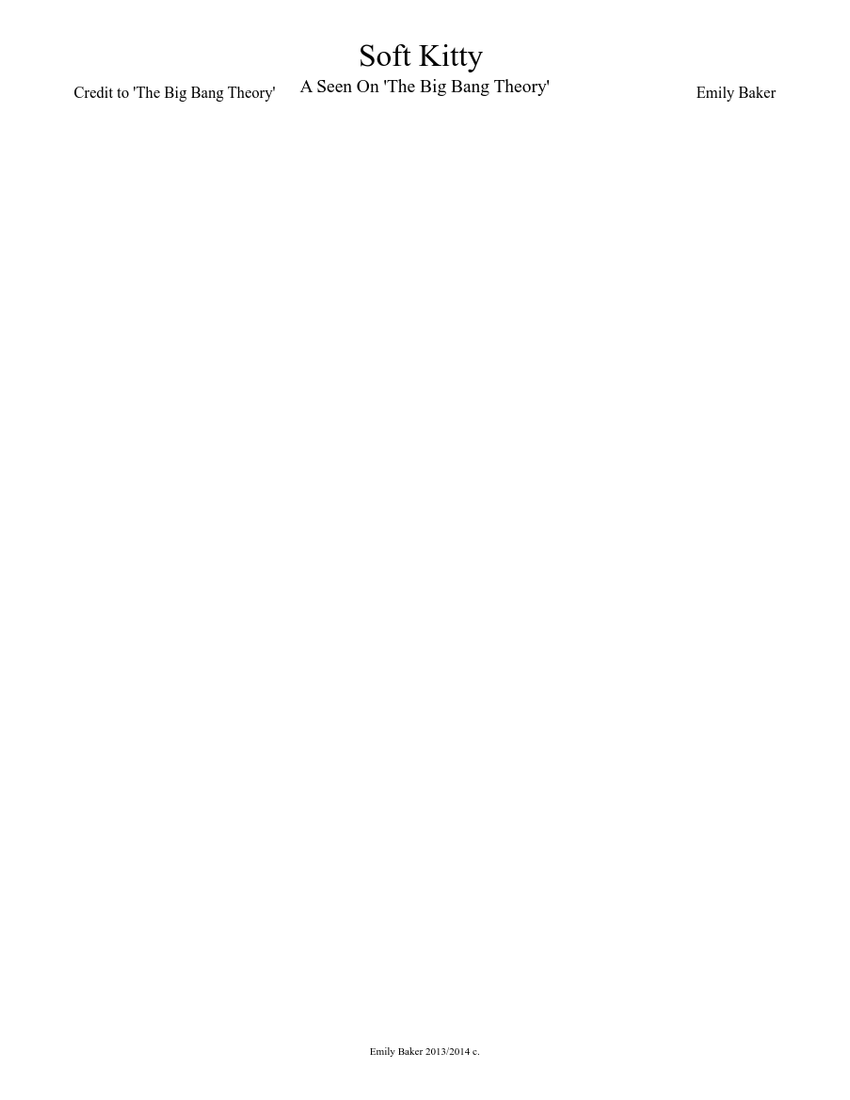 Soft Kitty Sheet music for Piano, Flute, Oboe, Bassoon & more ...