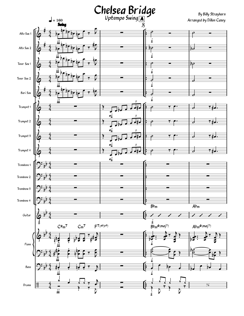 Chelsea Bridge – Billy Strayhorn Sheet Music with Chords for Piano ...