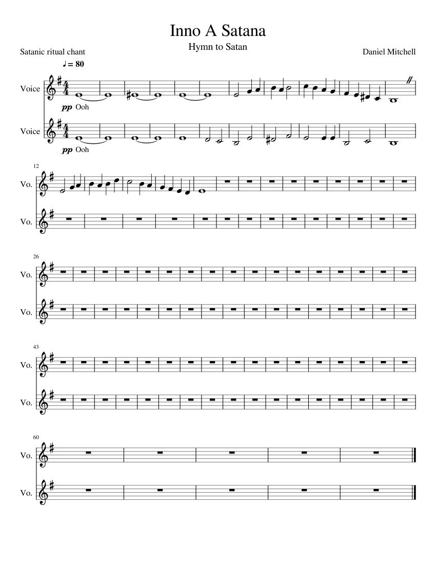 Inno A Satana Sheet music for Vocals (Choral) | Musescore.com