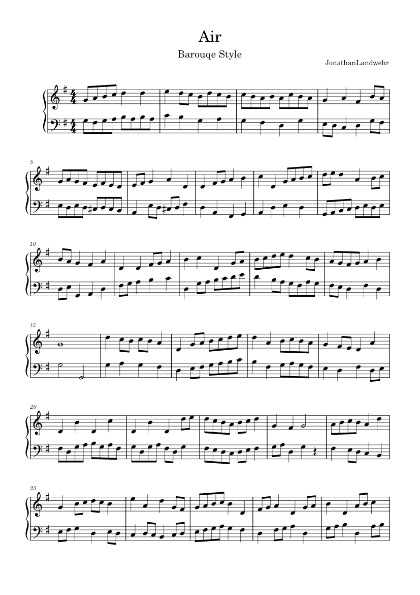 air Sheet music for Harpsichord (Solo) | Musescore.com