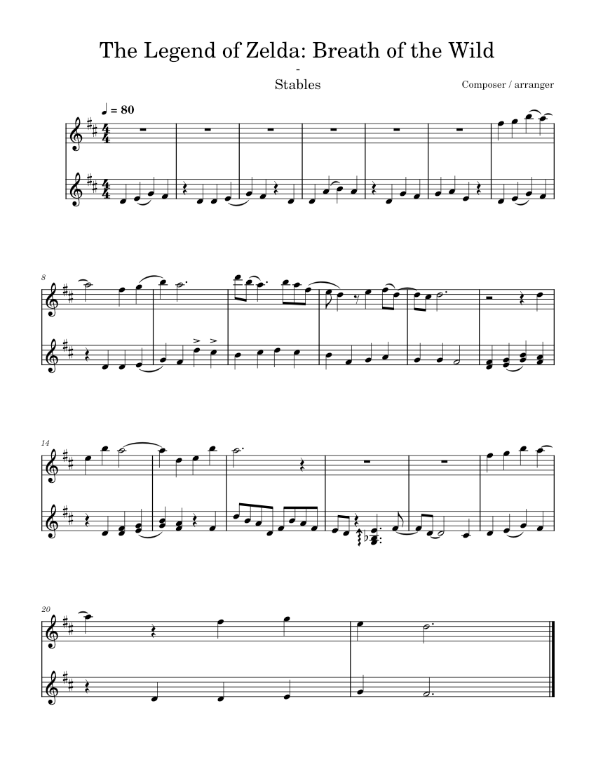 The legend of zelda - breath of the wild - The Stables – Misc Computer Games Stables Fixed Sheet ...