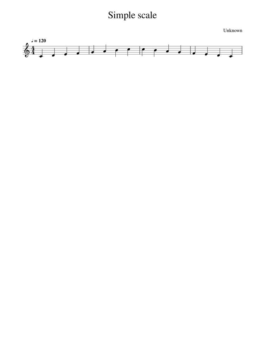 Simple scale Sheet music for Piano (Solo) | Musescore.com