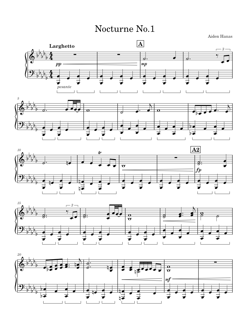 Nocturne No.1 Sheet music for Piano (Solo) | Musescore.com