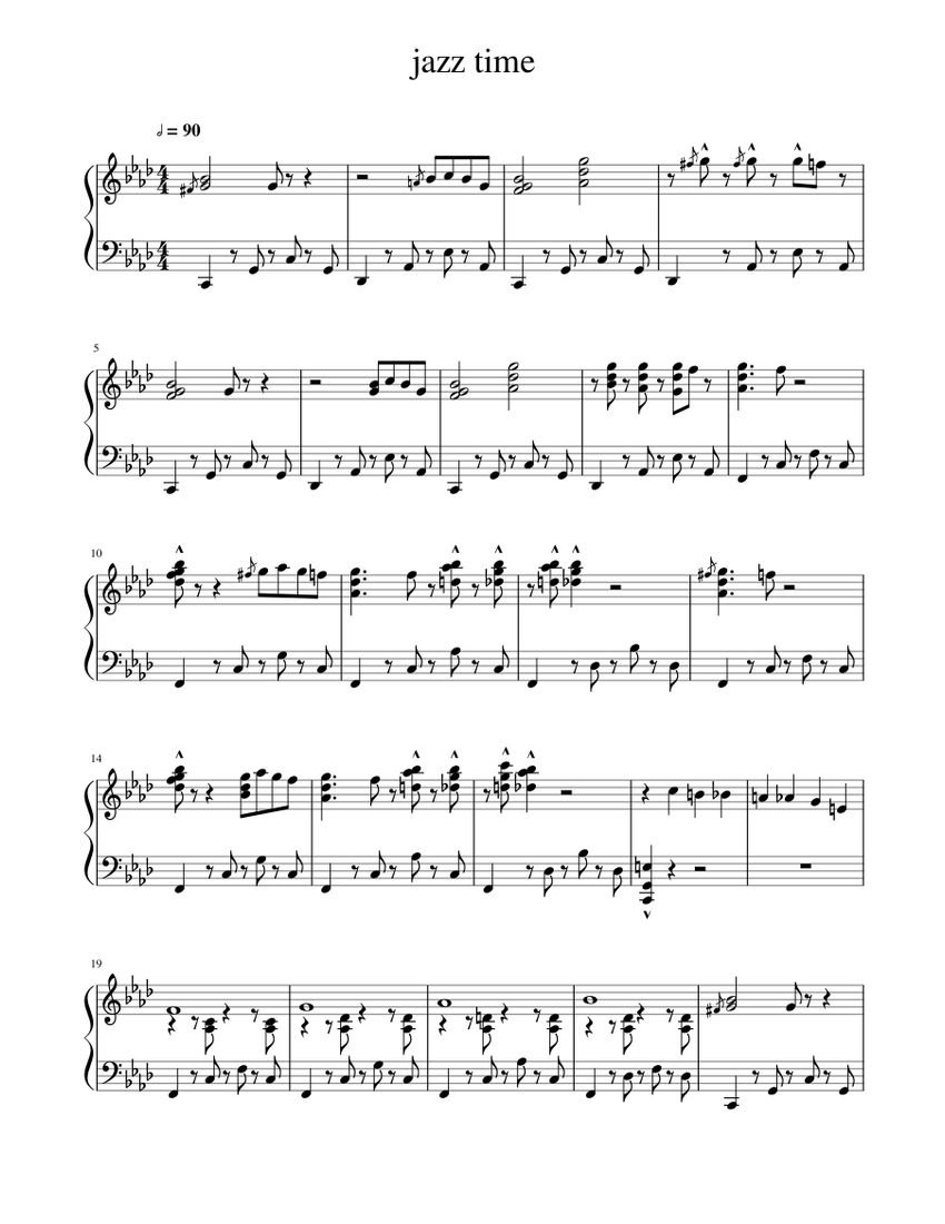 jazz time Sheet music for Piano (Solo) | Musescore.com