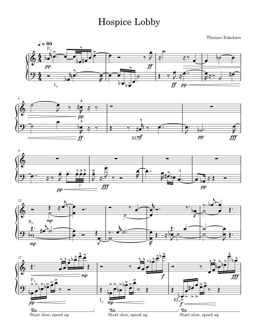 Hospice Lobby Sheet music for Piano (Solo) Easy | Musescore.com