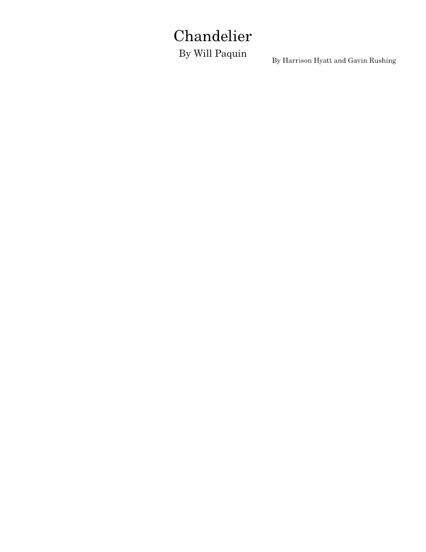 Chandelier by Will Paquin Sheet Music and Tab for Piano, Vibraphone ...