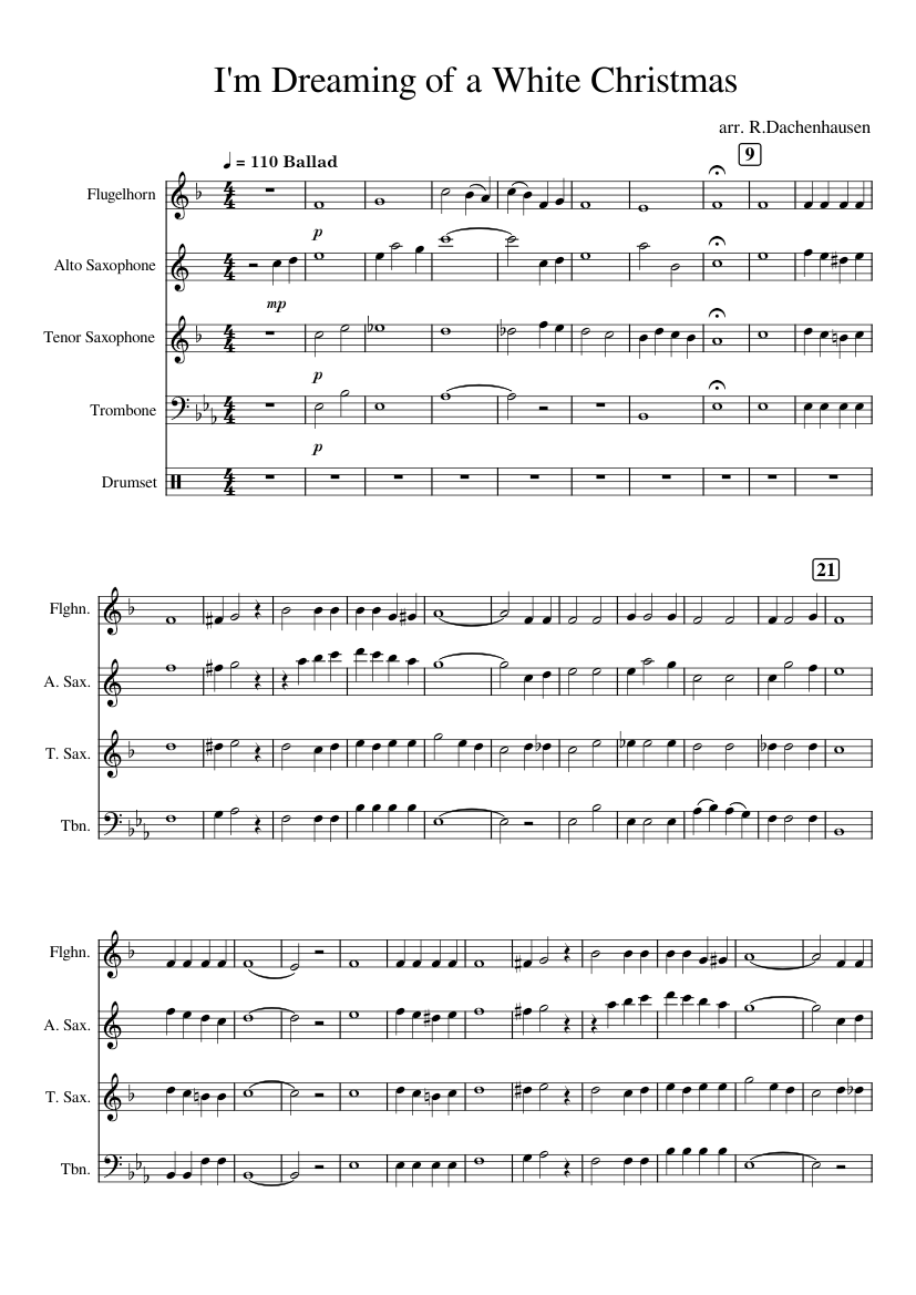 White Christmas Sheet music for Trombone, Saxophone alto, Saxophone ...