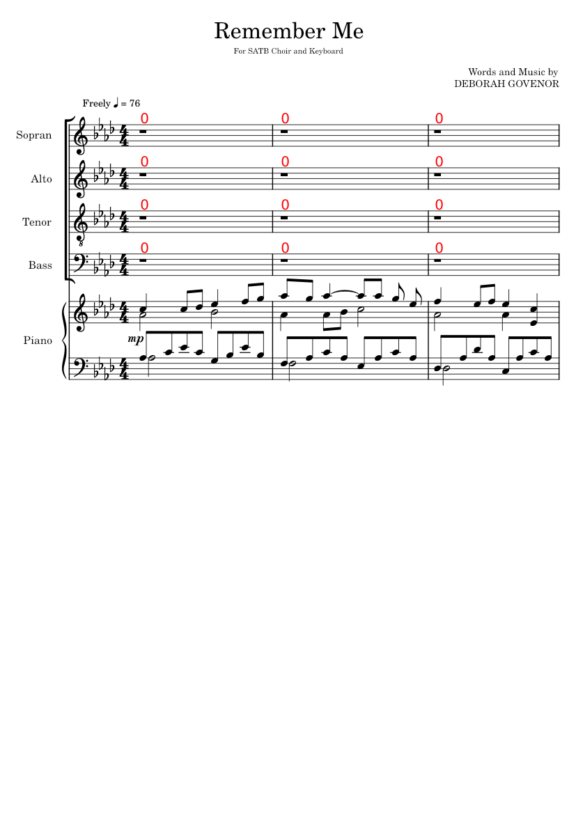 Remember Me BS Sheet music for Piano, Soprano, Alto, Tenor & more ...