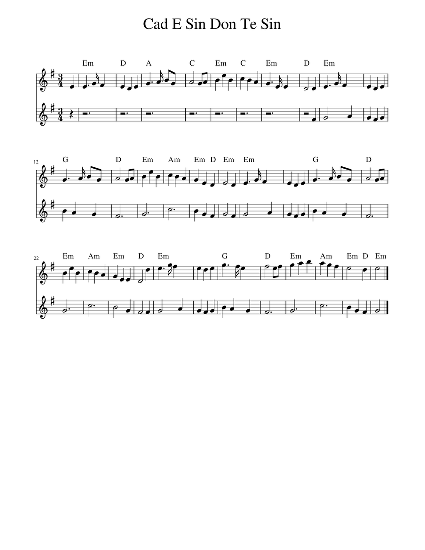 Cad E Sin Don Te Sin Sheet music for Piano (Piano Duo) | Musescore.com
