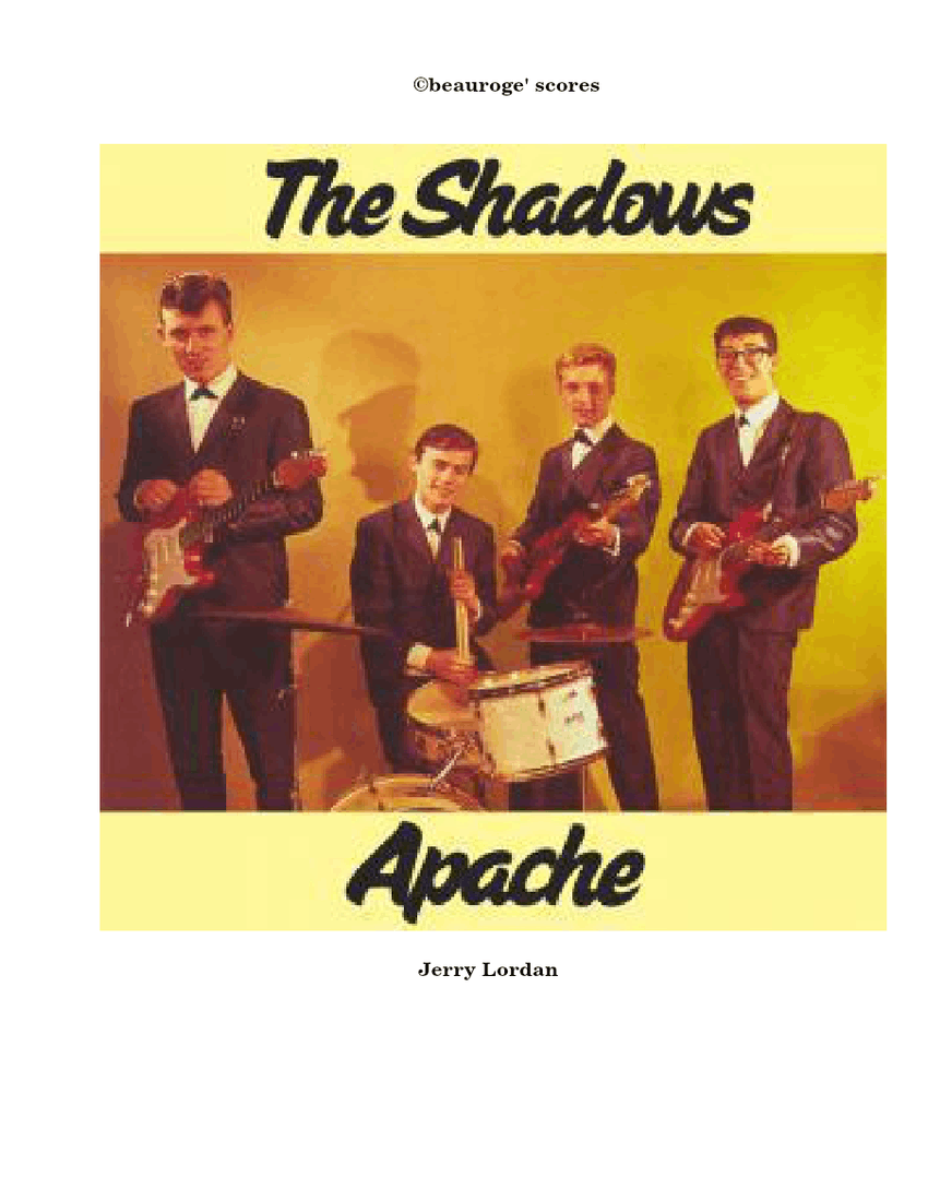 Apache Sheet music for Guitar, Bass guitar, Drum group (Mixed Quartet ...