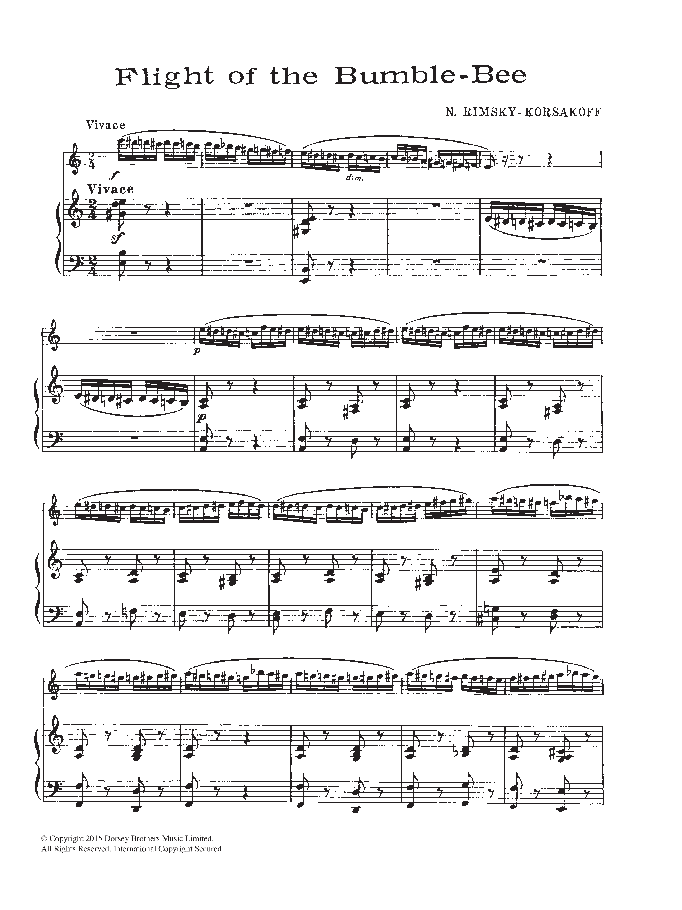 Play Official version of Flight of the Bumblebee Sheet Music by Nikolai ...