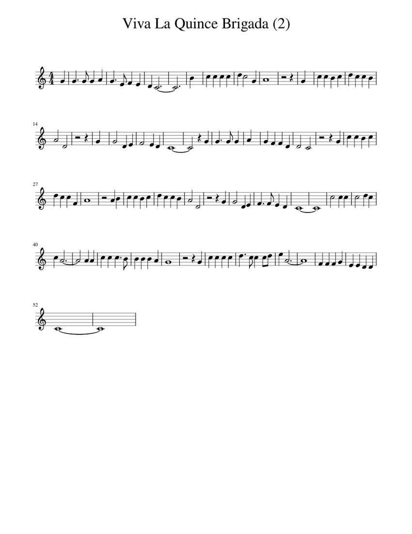 Viva La Quince Brigada (2) Sheet music for Piano (Solo) Easy ...