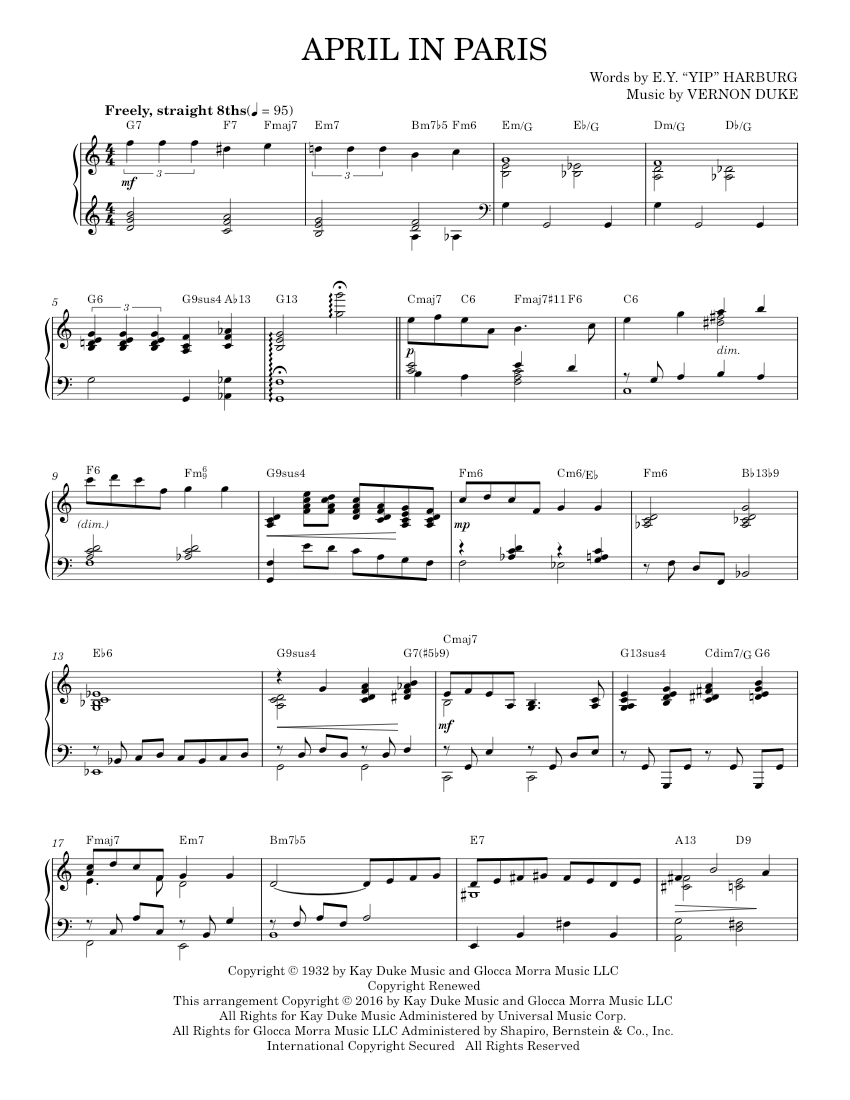 Play Official version of April In Paris (arr. Brent Edstrom) sheet ...