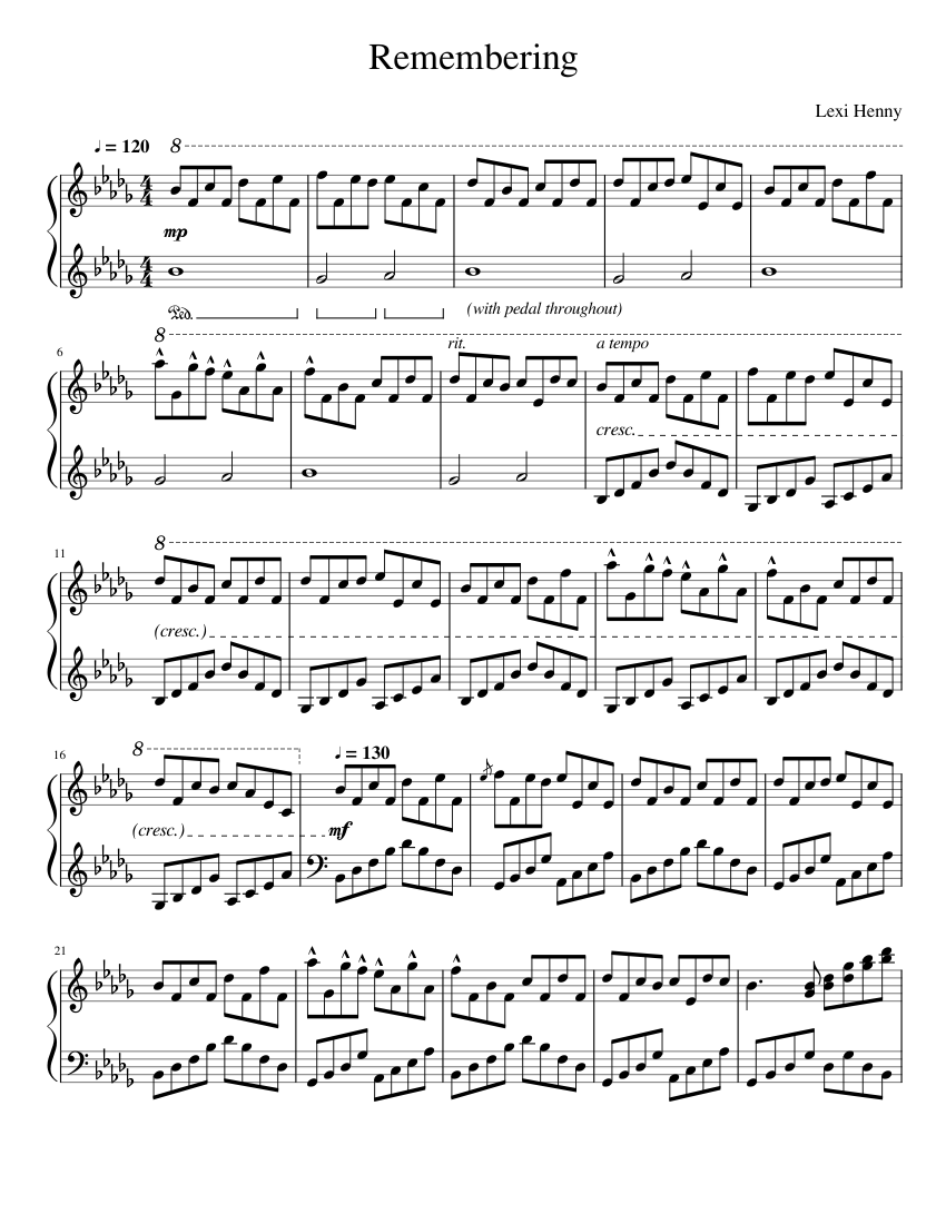 Remembering Sheet music for Piano (Solo) | Musescore.com