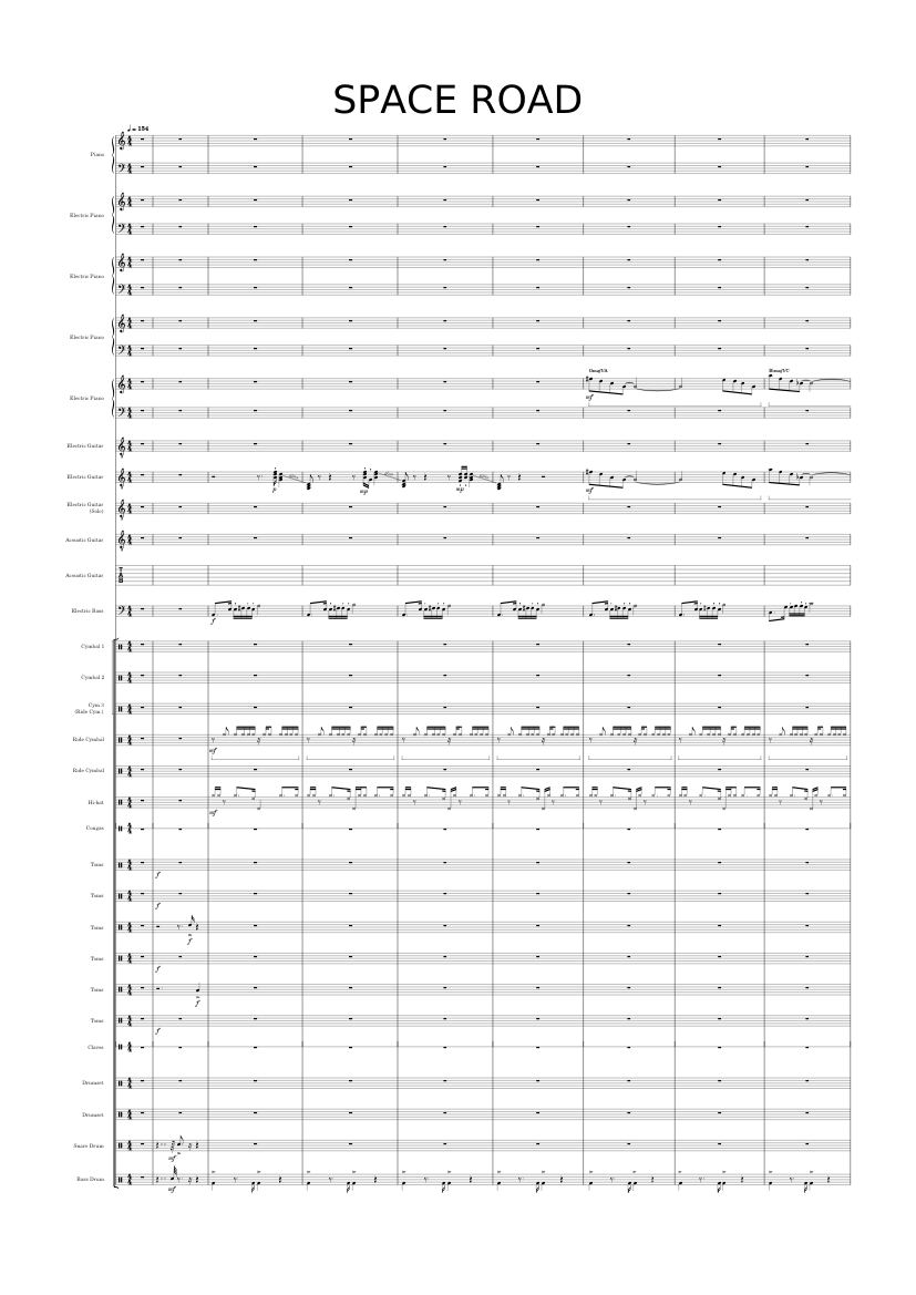 Space Road – Casiopea Sheet Music and Tab with Chords for Piano ...