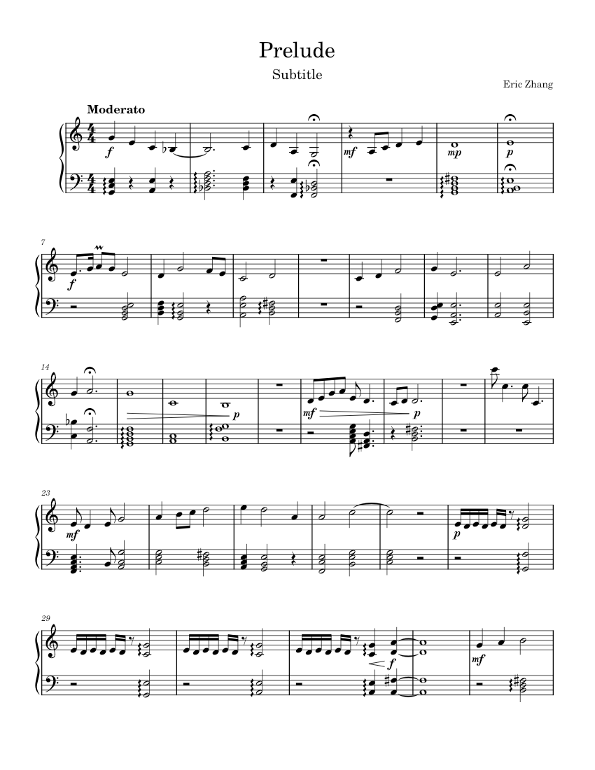 Prelude Sheet music for Piano (Solo) | Musescore.com