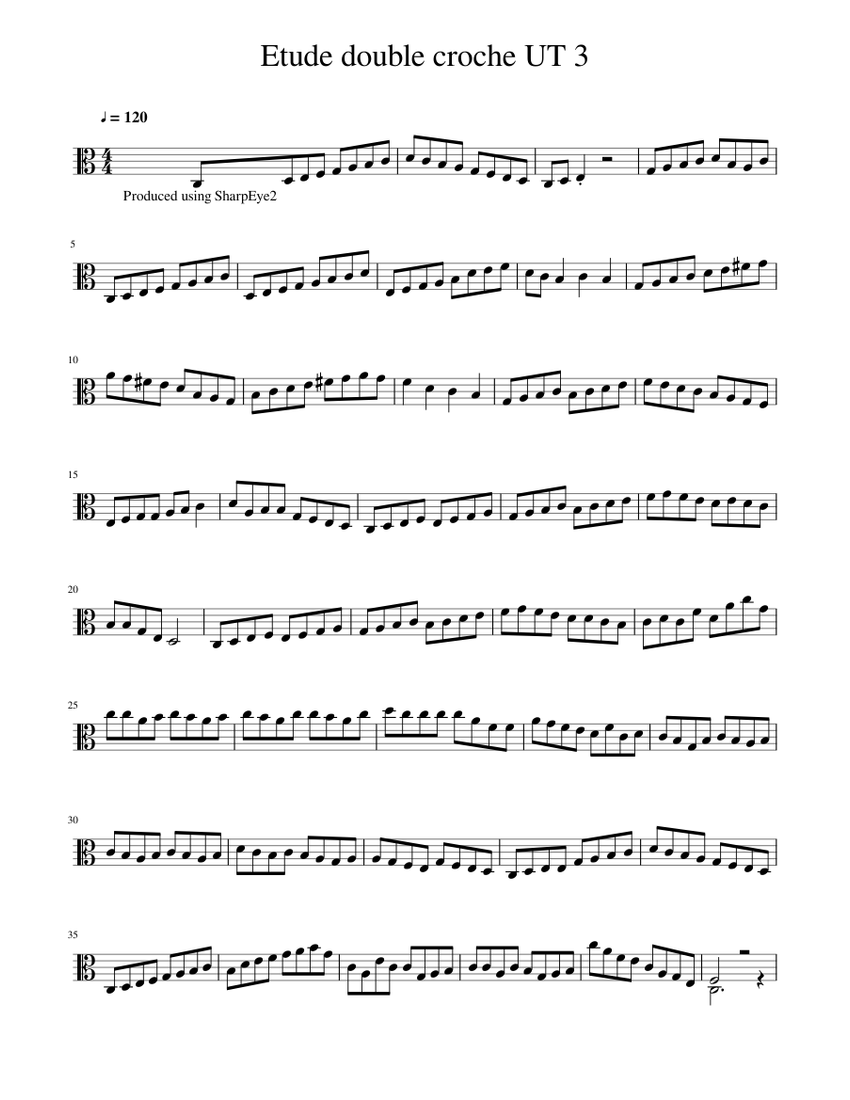 Etude double croche Ut 3 Sheet music for Piano (Solo) | Musescore.com