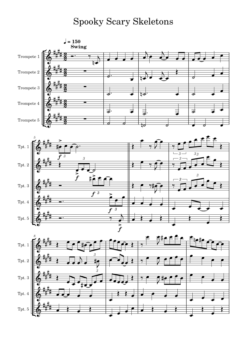 Spooky scary skeletons – Andrew Gold Spooky Scary Skeletons Sheet music ...