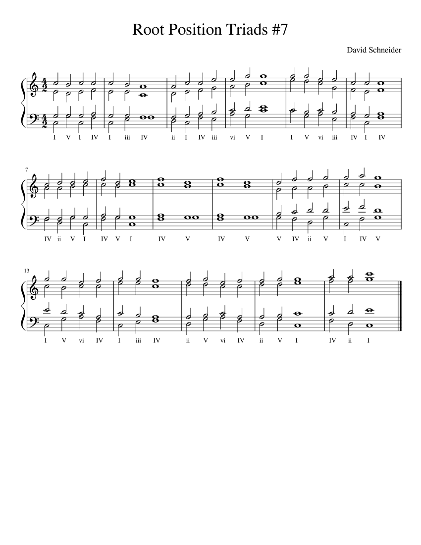 Root Position Triads #7 Sheet music for Piano (Solo) Easy | Musescore.com
