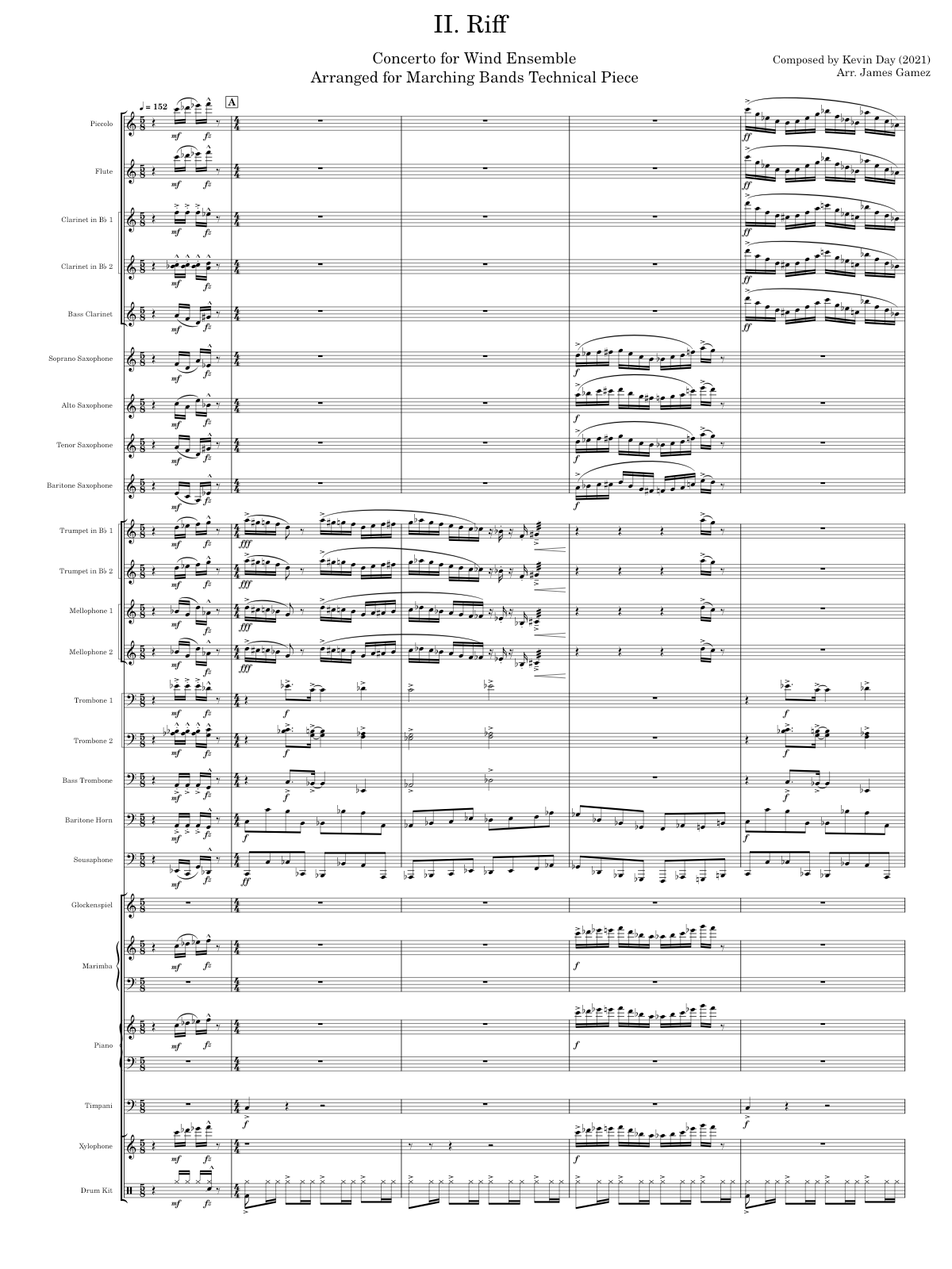 Concerto for Wind Ensemble – Kevin Day Sheet music for Piano, Trombone ...