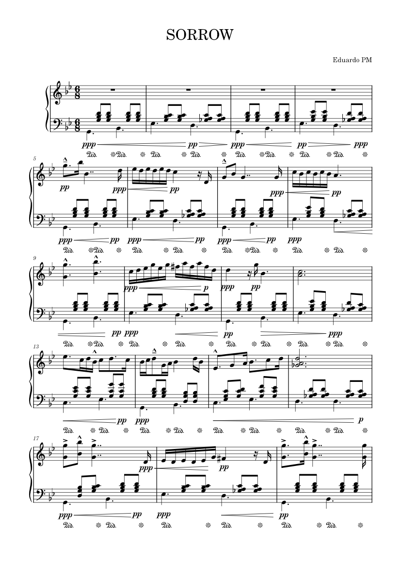 SORROW Sheet Music for Piano (Solo) | MuseScore.com