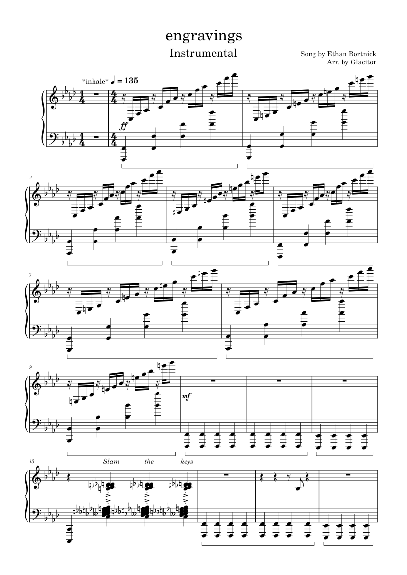 Engravings – Ethan Bortnick - INSTRUMENTAL Sheet Music for Piano (Solo ...