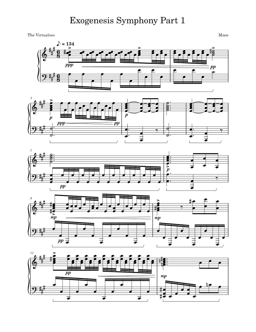 Exogenesis Symphony Part 1 - Muse Piano Cover Sheet music for Piano ...