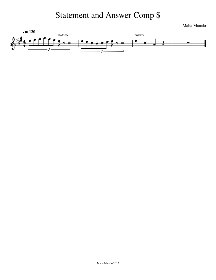 Statement and Answer Comp Sheet music for Piano (Solo) | Musescore.com