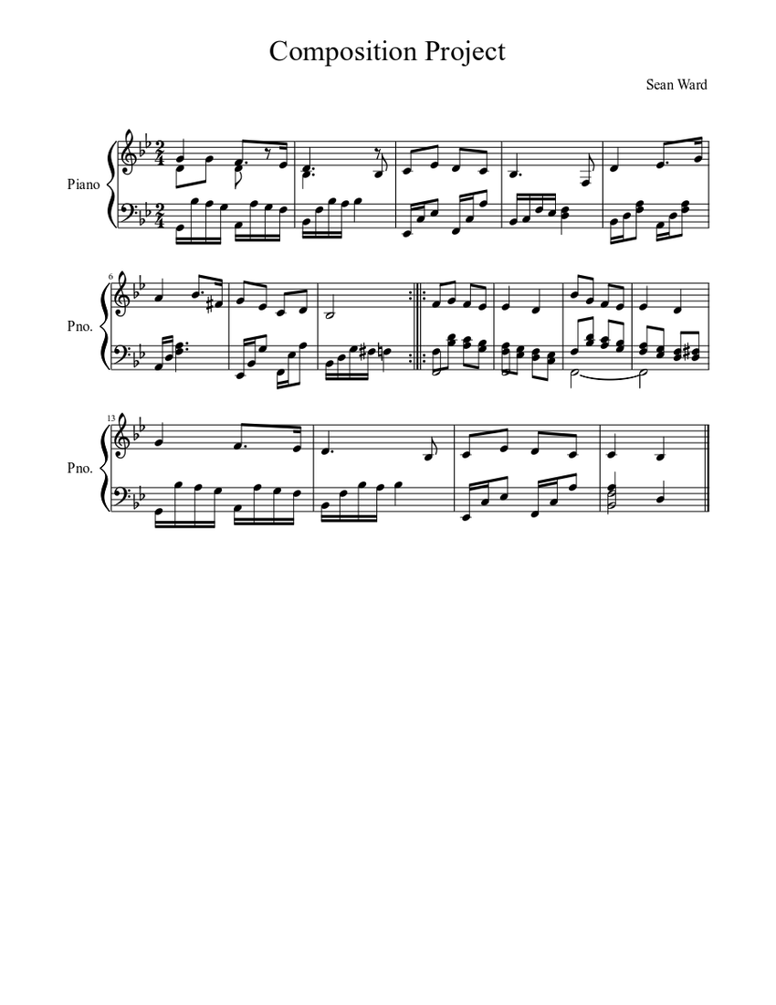 Composition Project Sheet music for Piano (Solo) | Musescore.com