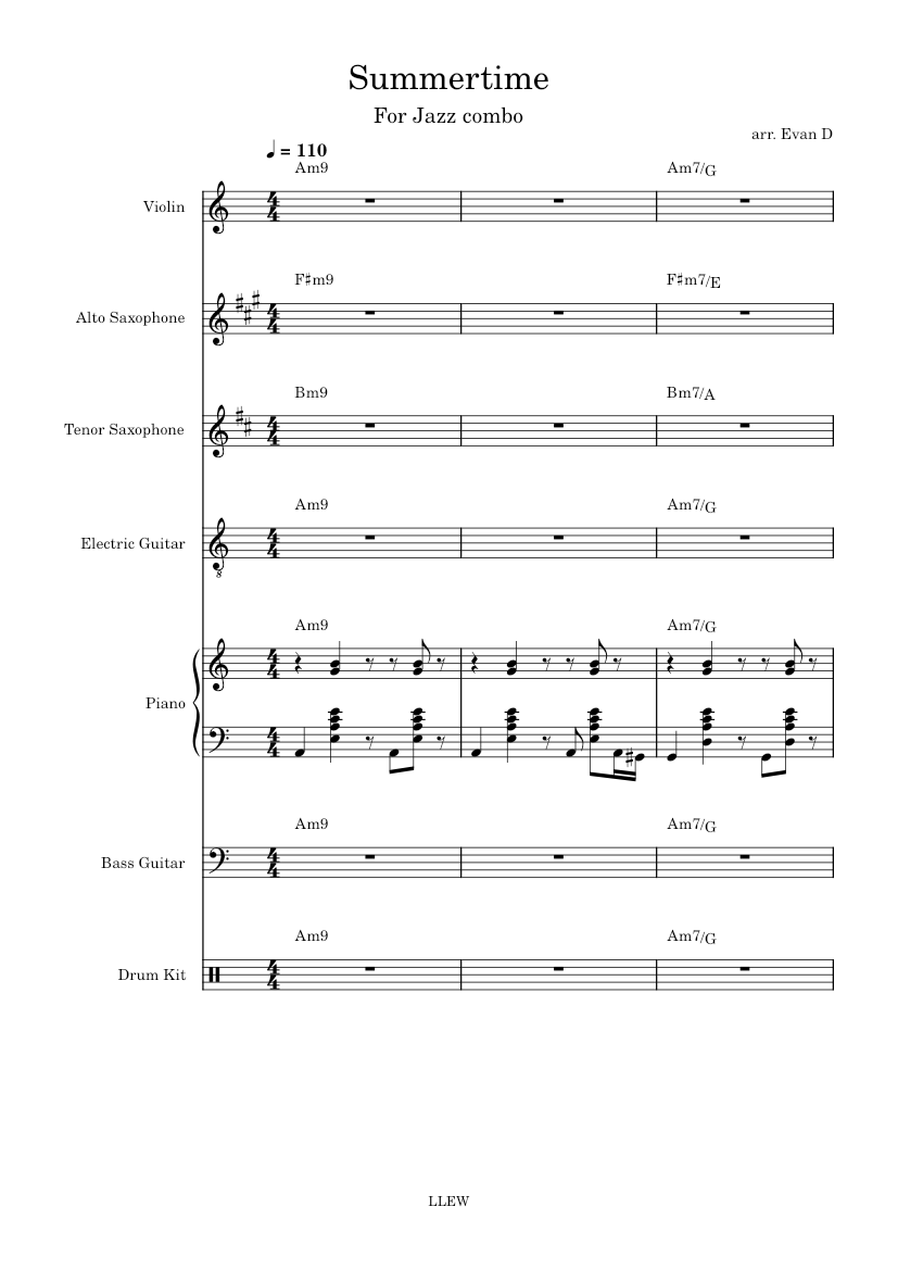 Summertime - Ella fitzgerald Sheet Music with Chords for Piano ...