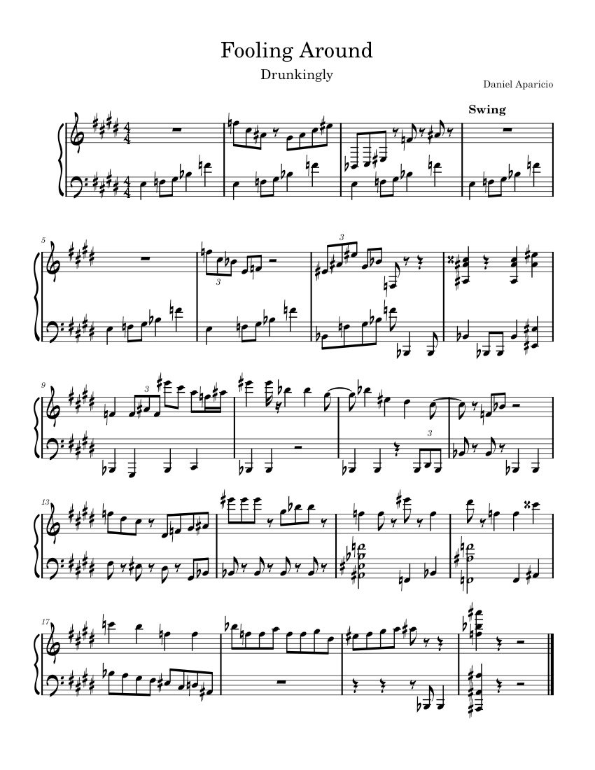 Fooling Around Sheet music for Piano (Solo) Easy | Musescore.com
