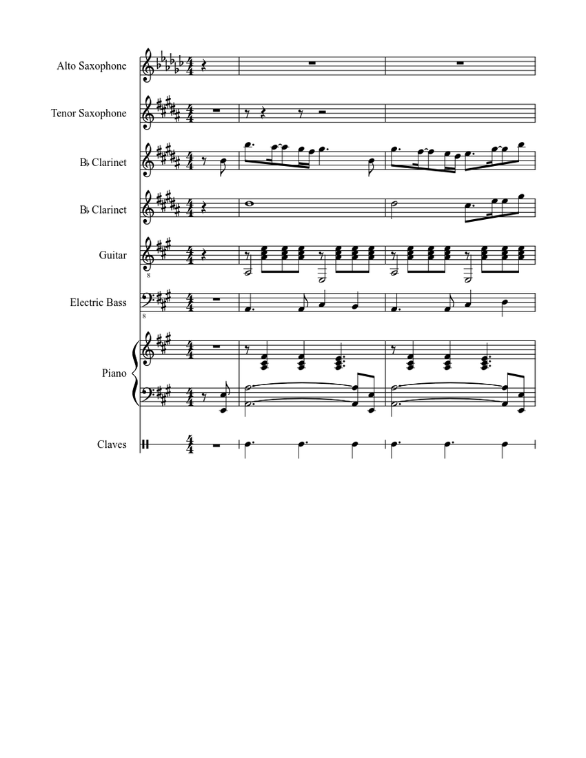 Contigo - Claudio Estrada Sheet music for Piano, Guitar, Clarinet other ...