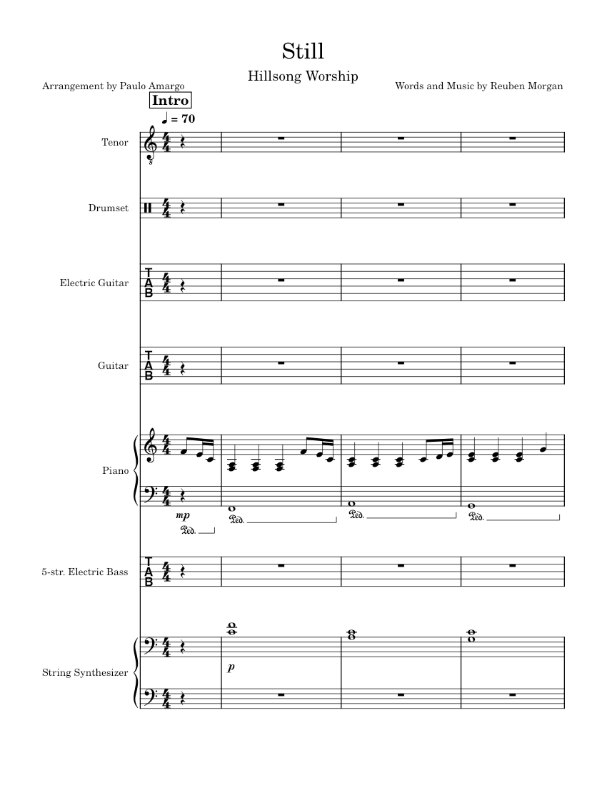 Still - Hillsong Worship Sheet music for Piano, Guitar, Bass guitar ...