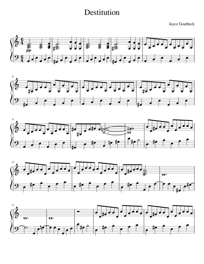 Destitution Sheet music for Piano (Solo) Easy | Musescore.com