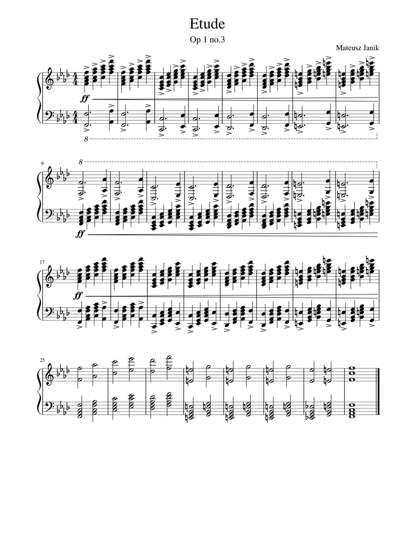 Etude Op.1 No.3 Sheet music for Piano (Solo) | Musescore.com