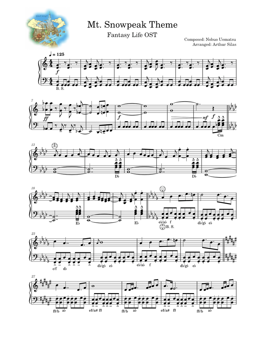 Mt. Snowpeak Theme, Fantasy Life OST – Nobuo Uematsu - Accordion Solo ...