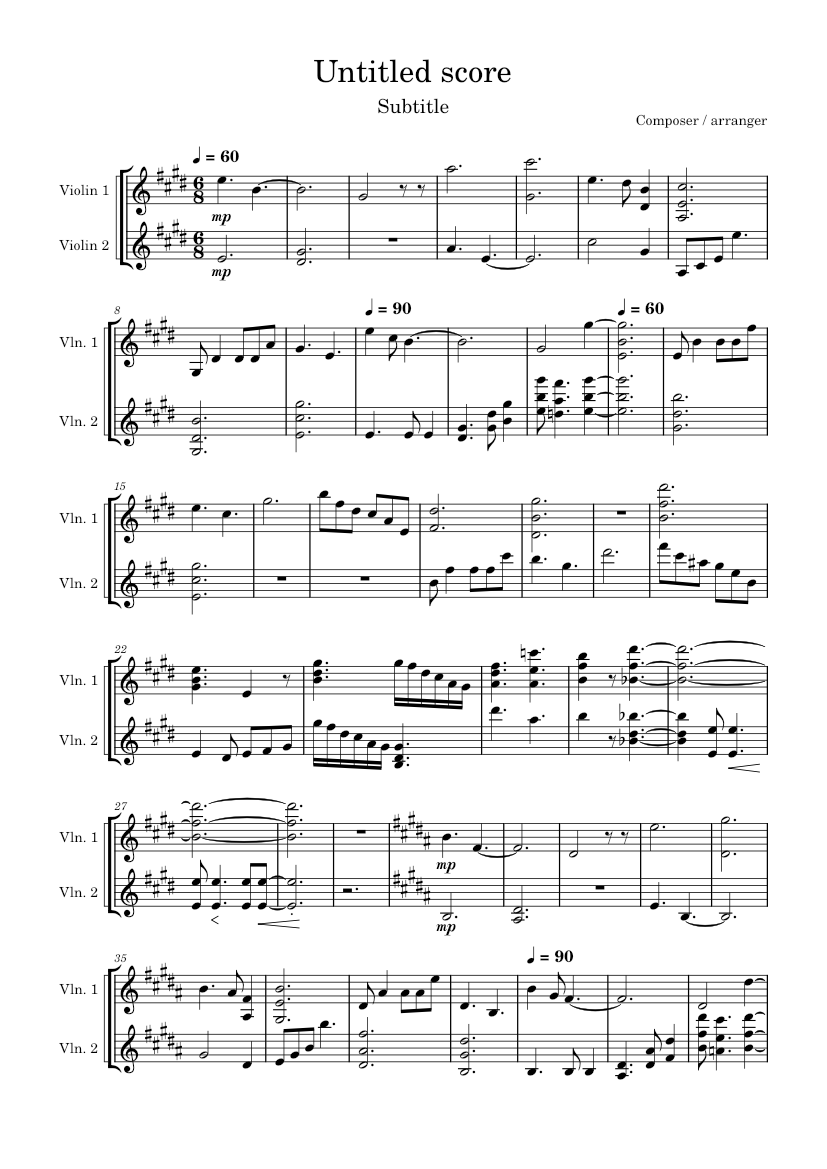 Fight - emo Sheet music for Violin (String Duet) | Musescore.com