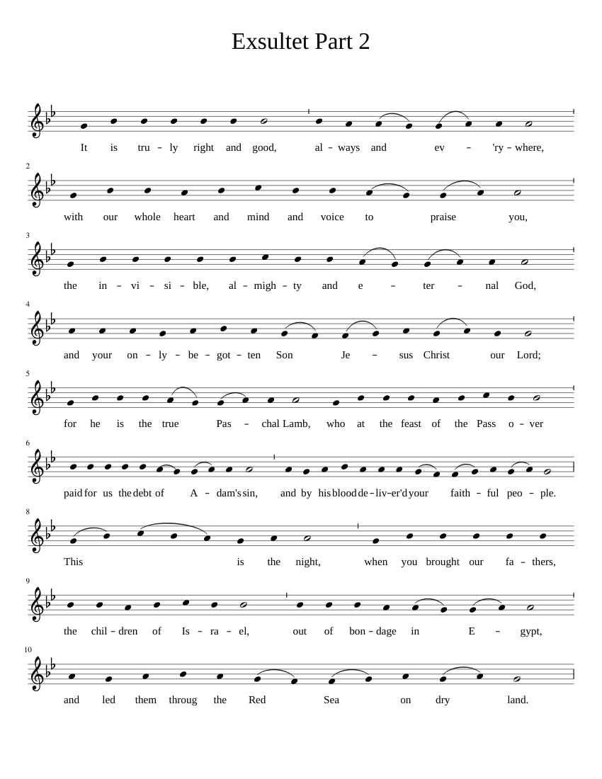 Exsultet Part 2 Sheet music for Piano (Solo) Easy | Musescore.com