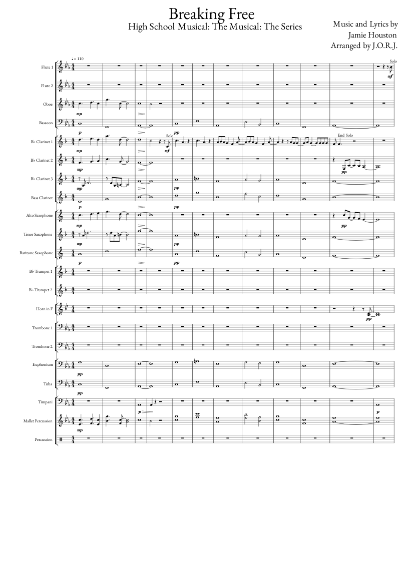 Breaking Free HSMTMTS | Band Sheet music for Trombone, Euphonium, Tuba ...