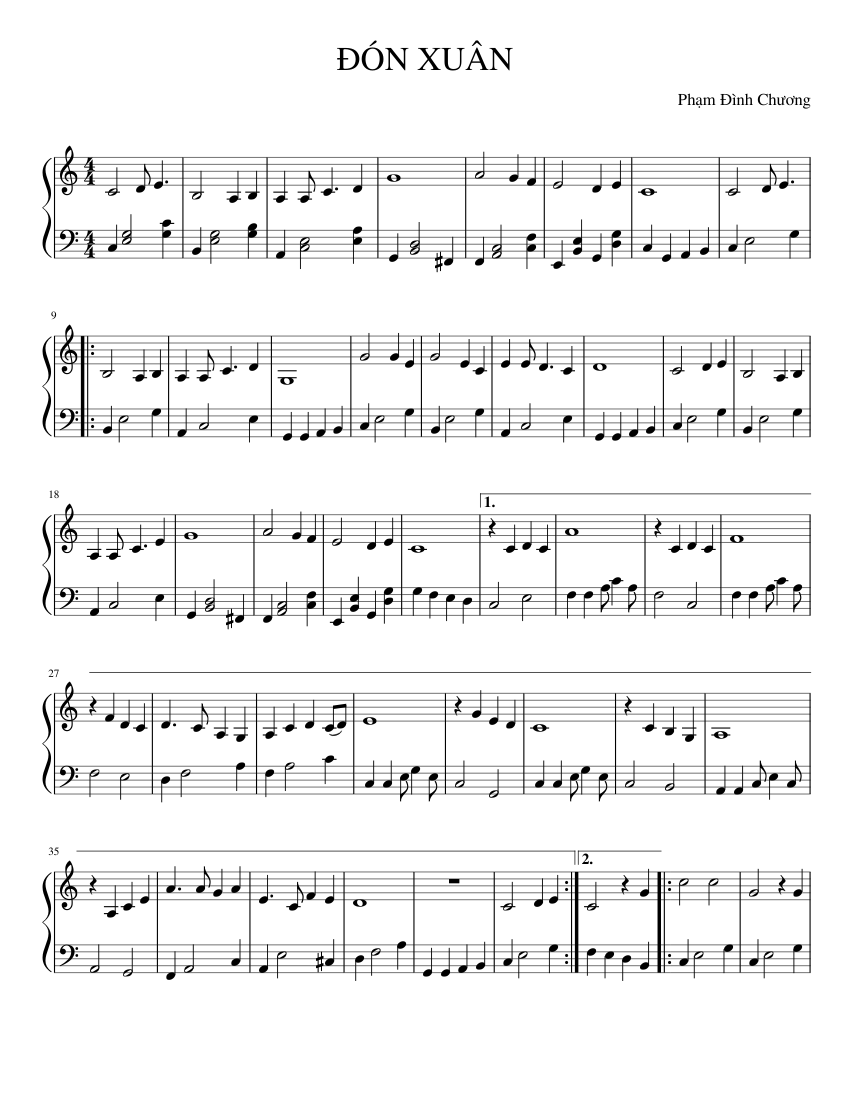 DON XUAN Piano Sheet music for Piano (Solo) | Musescore.com