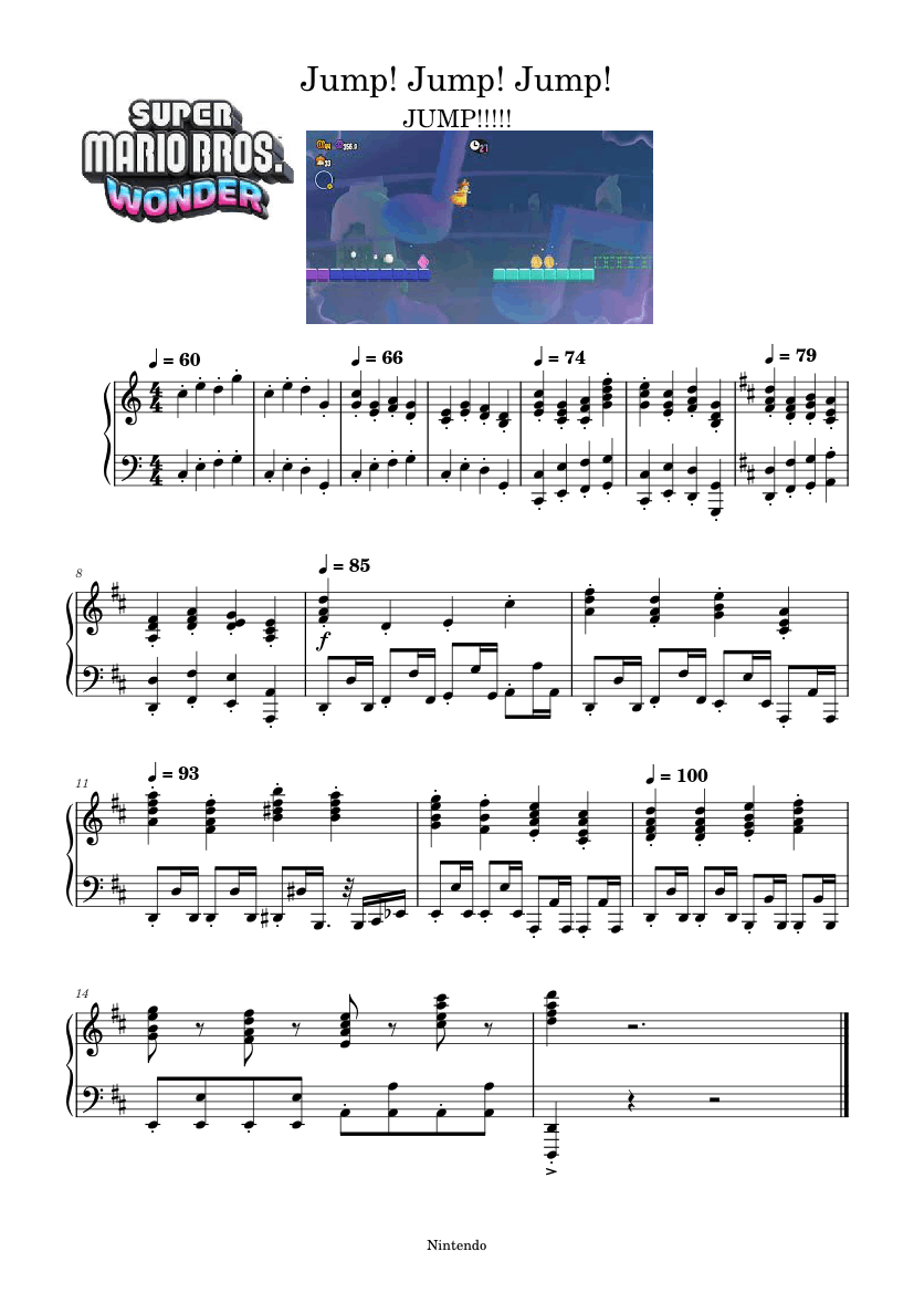Jump! Jump! Jump! – Koji Kondo . Sheet music for Piano (Solo ...