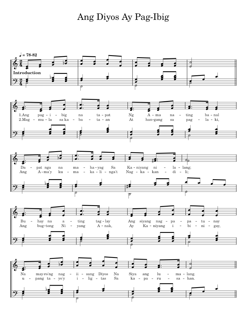 ANG DIYOS AY PAG-IBIG Sheet Music for Piano (Solo) easy | MuseScore.com