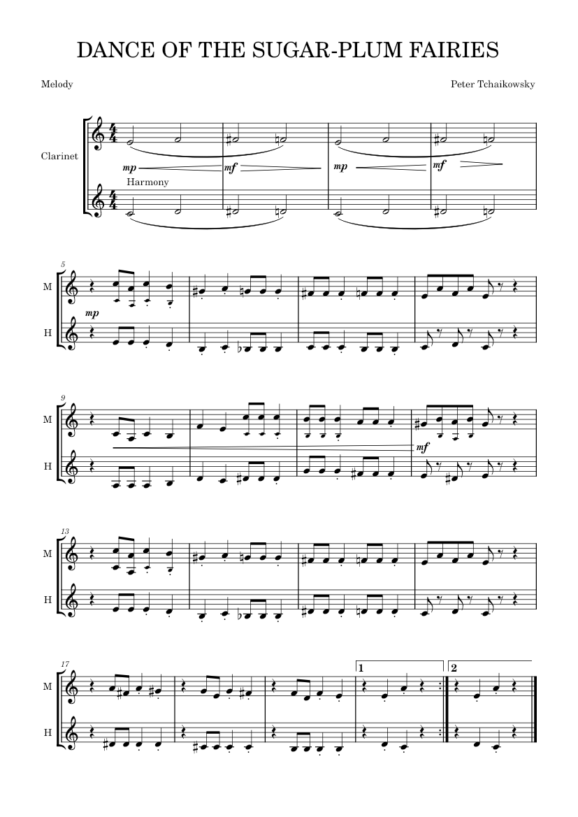 DANCE OF THE SUGAR-PLUM FAIRIES – Peter Tchaikowsky Sheet music for ...