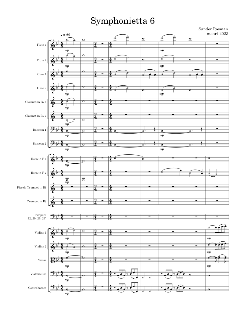 Symphony 1 (Finished!?) Sheet music for Flute, Oboe, Bassoon, French ...