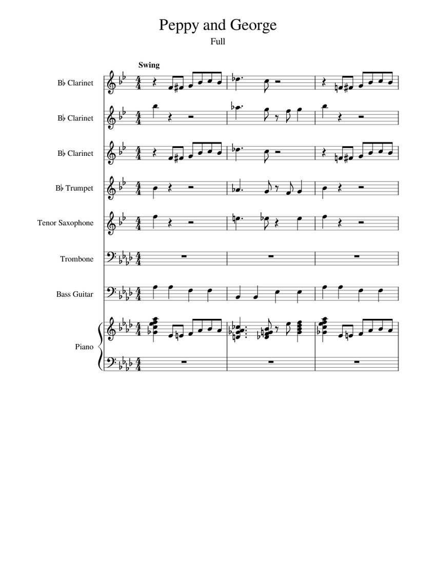 Peppy and George full - piano tutorial