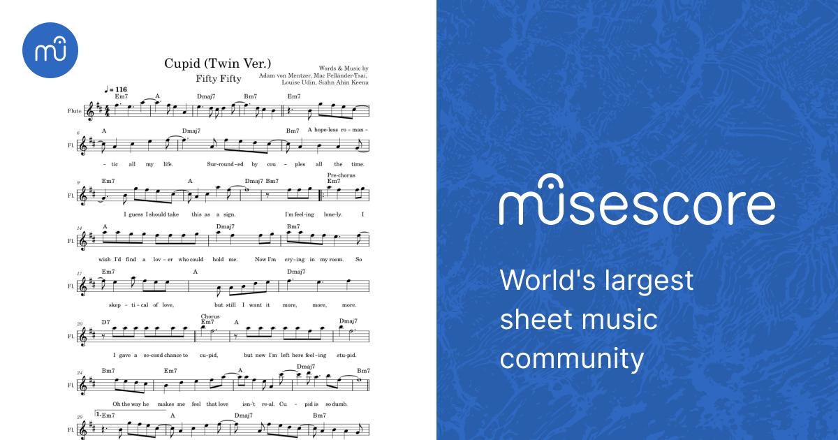 Cupid – FIFTY FIFTY Sheet music for Flute (Solo) | Musescore.com
