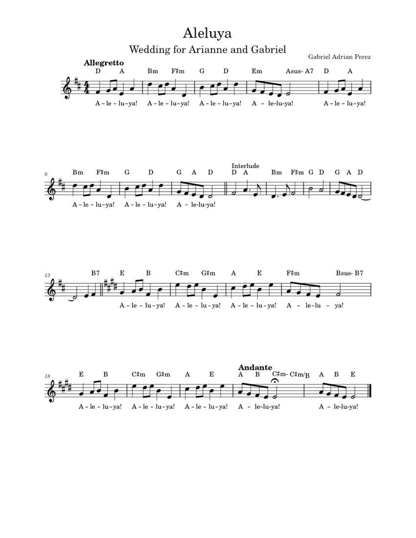 Aleluya Sheet music for Piano (Solo) | Musescore.com