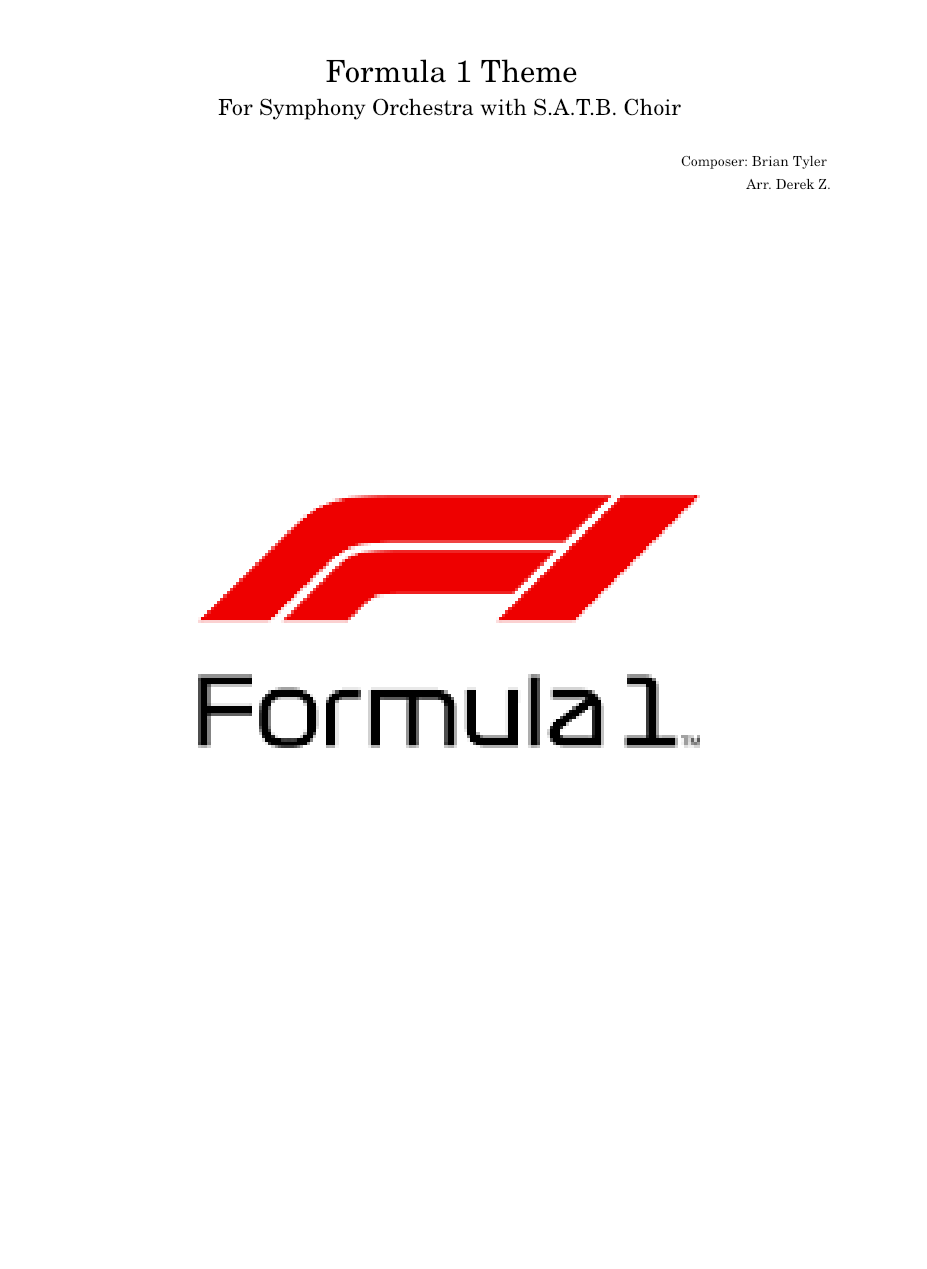Formula 1 Theme (REVISED #2) – Brian Tyler/Arr. Derek Z. Sheet Music for Trombone, Tuba, Vocals ...