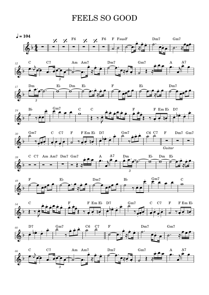 Feels so good – Chuck Mangione FEELS SO GOOD Sheet Music with Chords ...